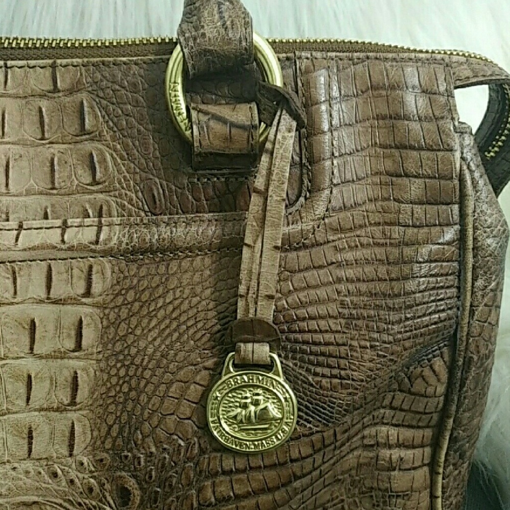Brahmin Crocodile Satchel - Gem